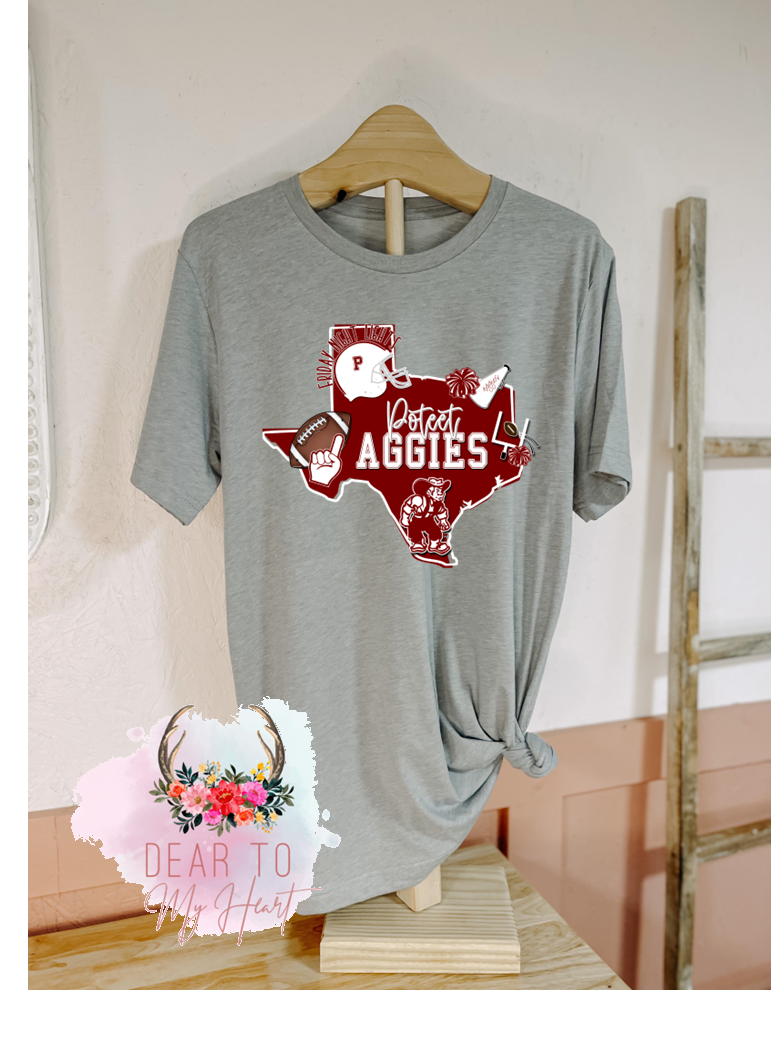 Poteet Aggies Fall T-Shirt – Dear To My Heart